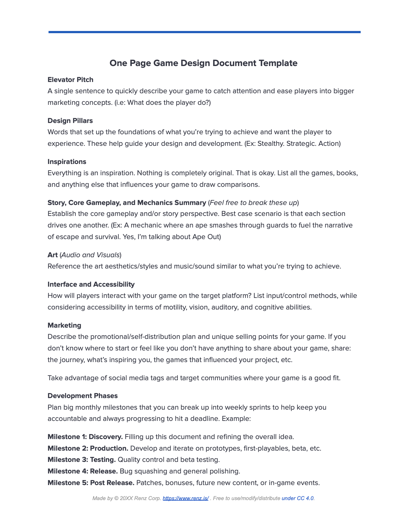 How I Write a Game Design Document (GDD)